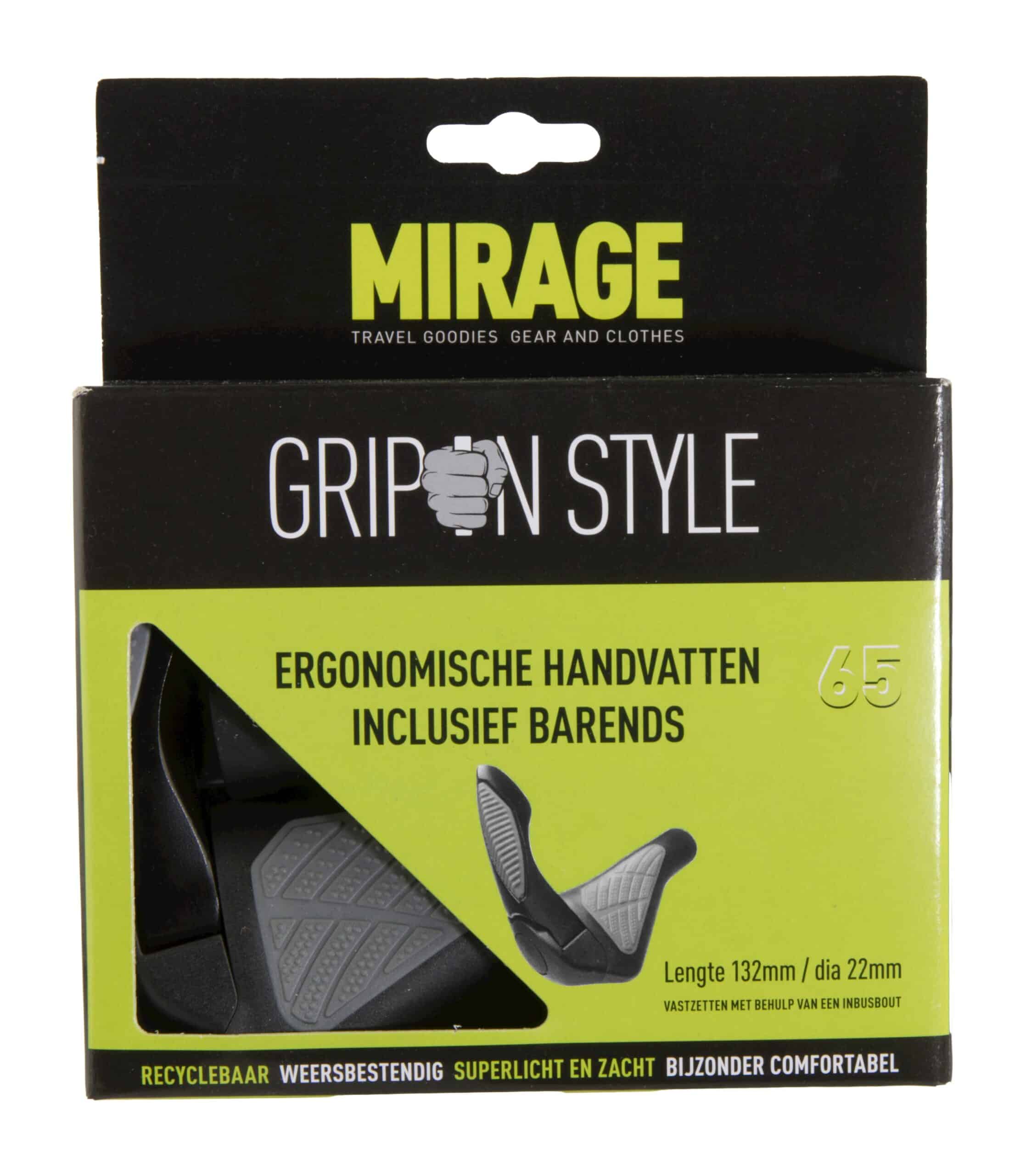 Mirage handvatten Grips in Style 134mm zwart/grijs met bare - BikeBudget.nl